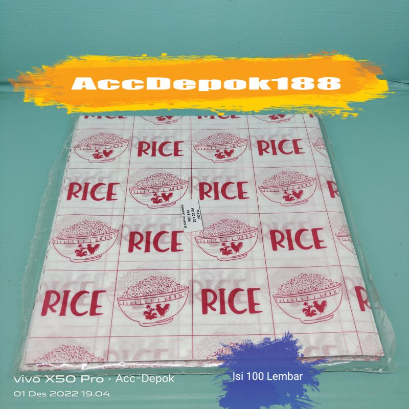 Jual Kertas Nasi Motif 25x27,5 Cm Paper Wrap 100 Pcs Printing Laminasi ...
