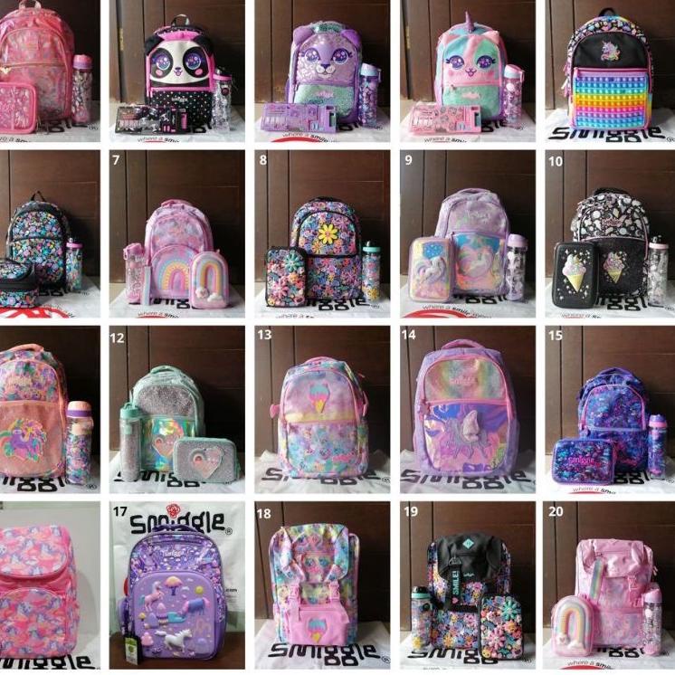 Jual [Art. 5445] SMIGGLE backpack butterfly bird rabbit unicorn love ...