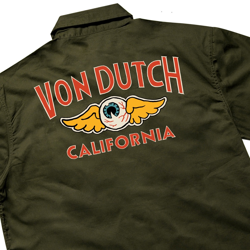 Jual Von Dutch Workshirt 0886 Army Green | Shopee Indonesia