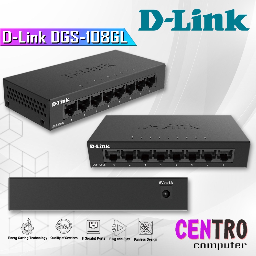Jual D-Link DGS-108GL Switch hub 8 Port Gigabit Metal Case | Shopee Indonesia