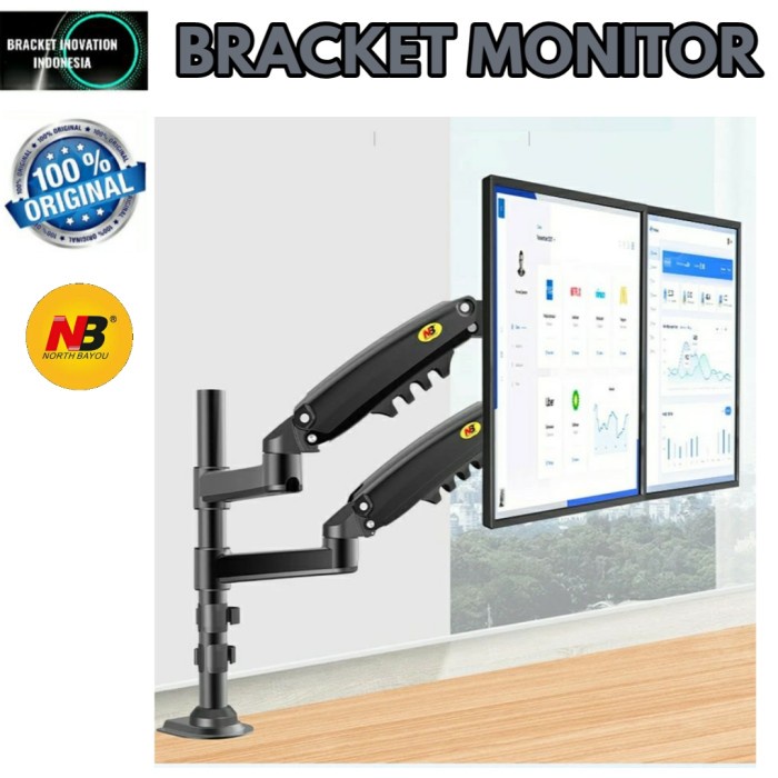 Jual Bracket Nb North Bayou H160 2-Screen Display Bracket Monitor Arm ...