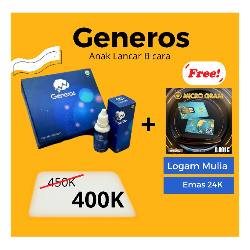 Jual GENEROS Vitamin Otak Anak Garansi 100% Ori Asli 1 Box Isi 2 Botol ...