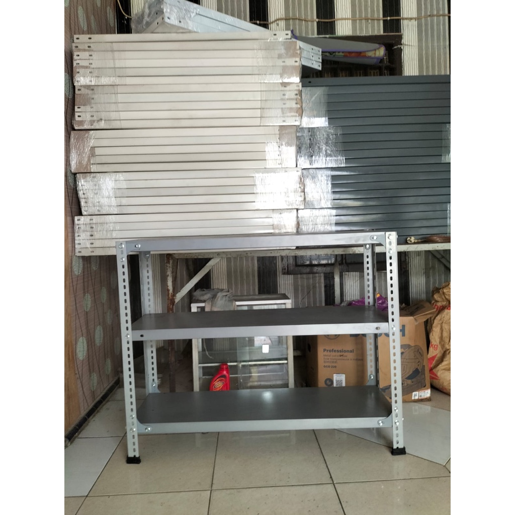 Jual Rak Besi Siku Bolong 3 Hambalan Type D | Shopee Indonesia