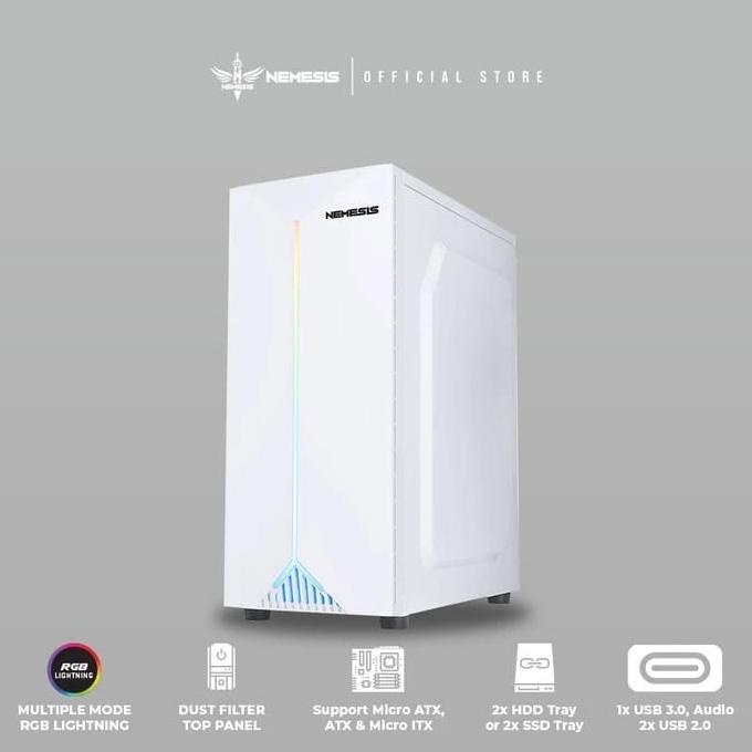 Jual NYK Nemesis Casing PC Gaming T50 Imoogi White M ATX | Shopee Indonesia