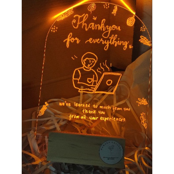 Jual A5 ACRYLIC CUSTOM LED LAMP / KADO WISUDA LAMPU AKRILIK / KADO ...