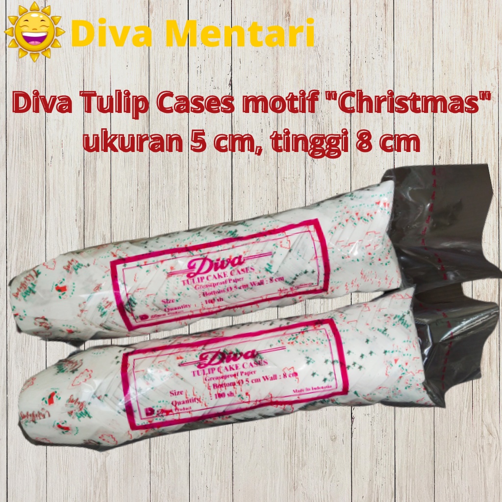 Jual DIVA TULIP CAKE CASES MOTIF CHRISTMAS / KERTAS KUE NATAL / MOTIF ...