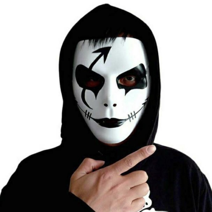 Jual Tangencotangen Topeng Annonymous Black Kostum Halloween Topeng ...