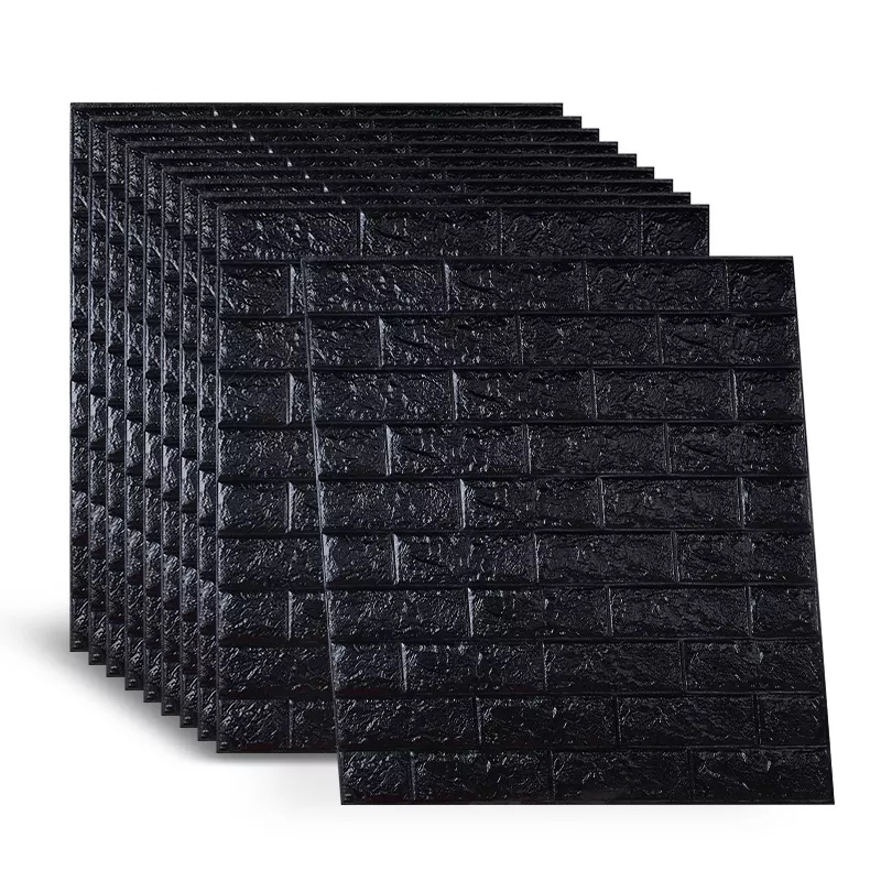 Jual Wallpaper 3D Batu Bata Hitam Black Brick Foam Dinding Rumah 70 x ...