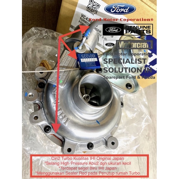 Jual Turbo Charger Ford Ranger TDI WL85 VJ33 Everest Gen 1 BT50 Original IHI Japan | Shopee ...
