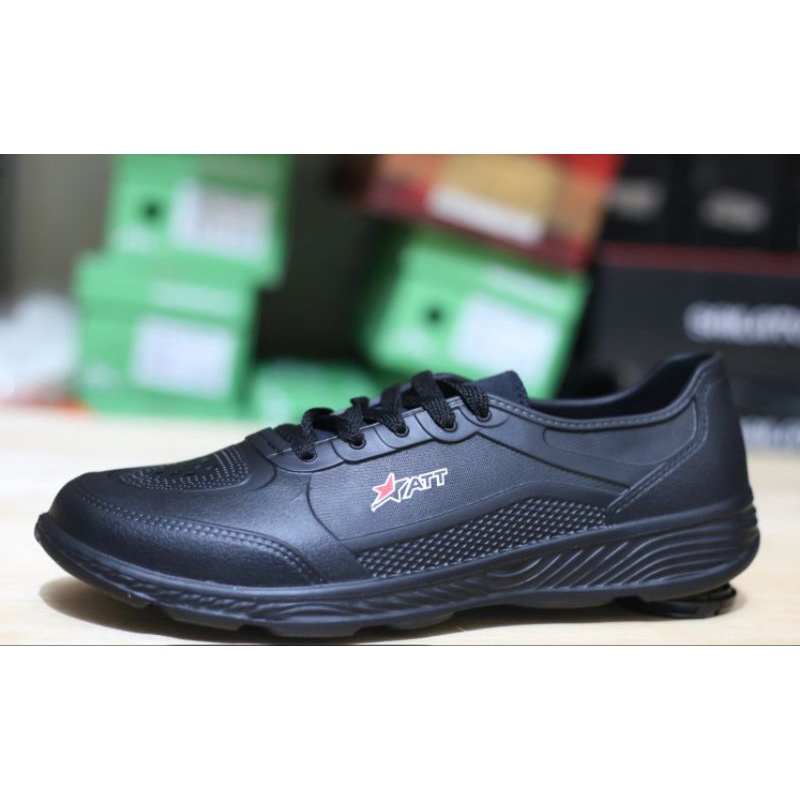Jual Sepatu sekolah full hitam pro att original sepatu kerja hitam sepatu hitam karet | Shopee ...