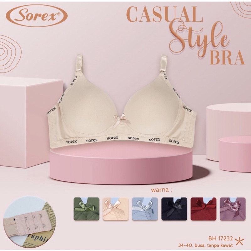 Jual Sorex Bra 17232 Busa Tanpa Kawat Kait 2 Setara Cup B BH Harian Casual Style Bra | Shopee ...