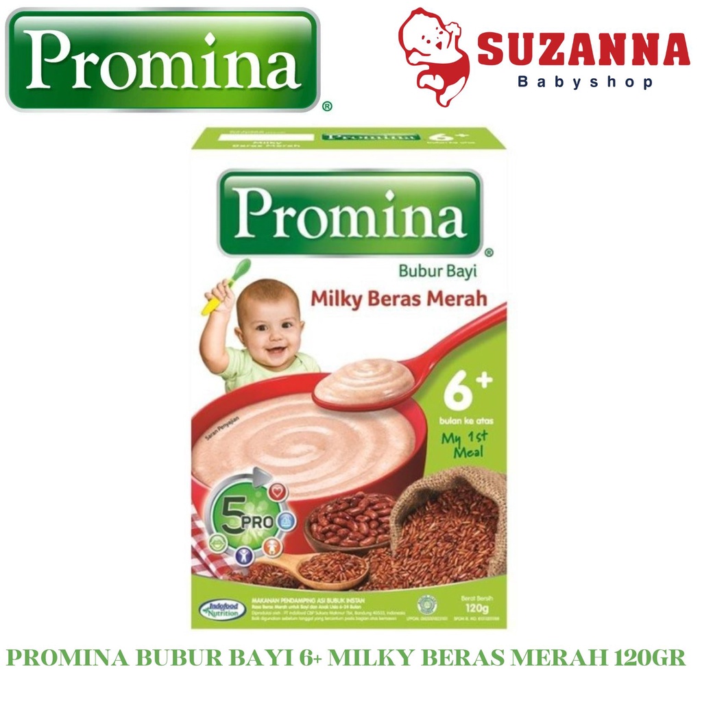 Jual PROMINA BUBUR BAYI 6+ MILKY BERAS MERAH 120GR | Shopee Indonesia