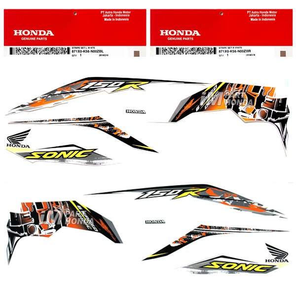 Jual 871X0-K56-N00ZBL 871X0-K56-N00ZBR Stiker Sonic 150 R 2018 Putih ...