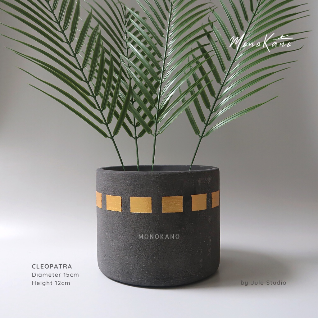 Jual Pot Tanaman Besar D15 Cleopatra/Concrete Pot/Pot Hitam Doff/Black ...