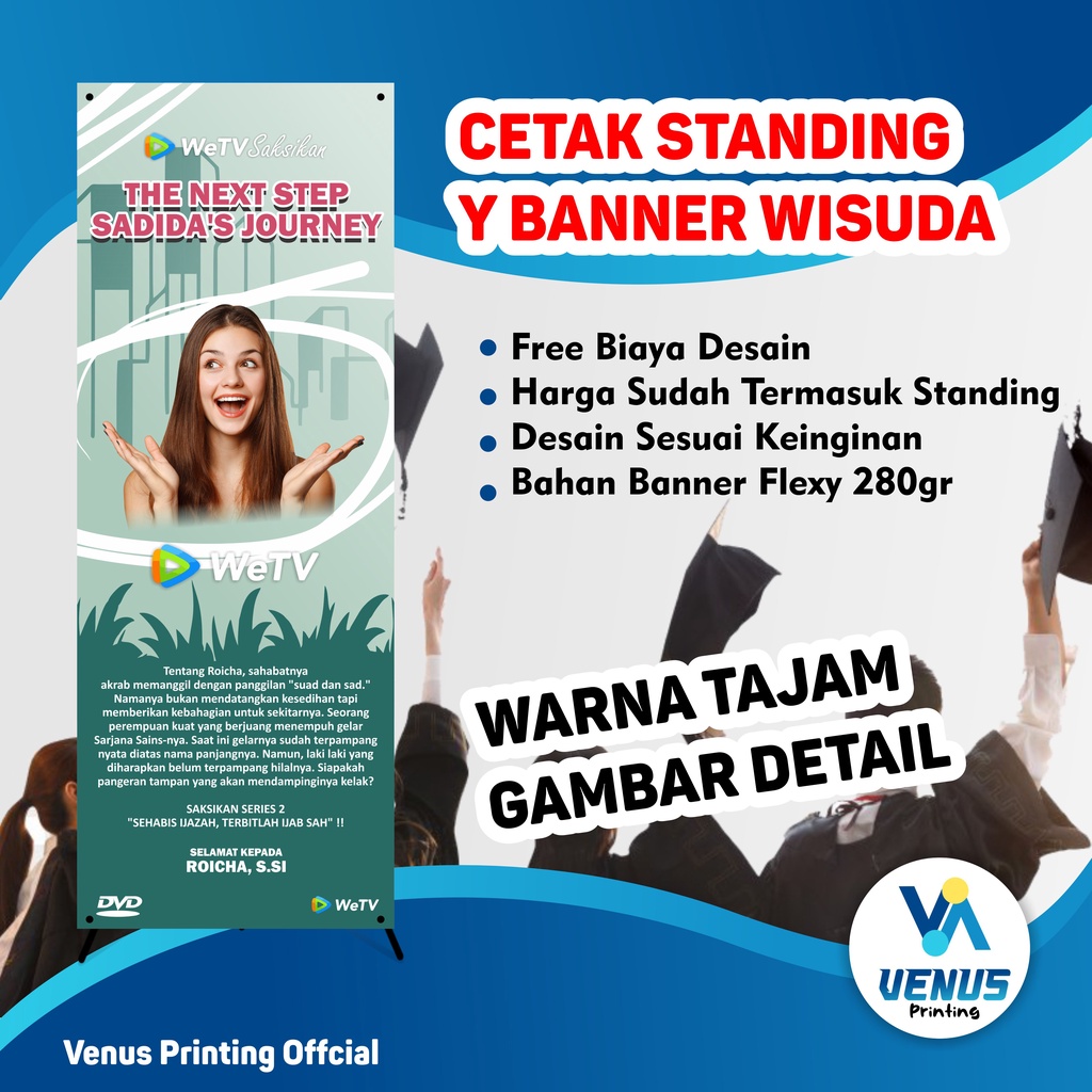 Jual Cetak X Banner Wisuda/ Y Banner Wisuda - MMT/Banner/Spanduk Sudah ...