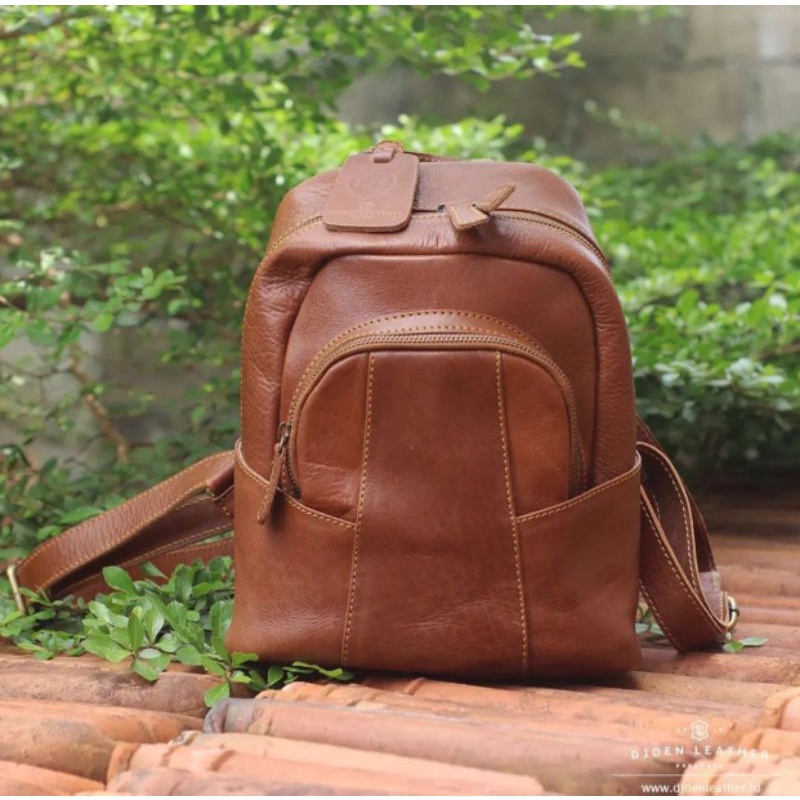 Jual tas ransel wanita kulit sapi asli by Djoen | Shopee Indonesia