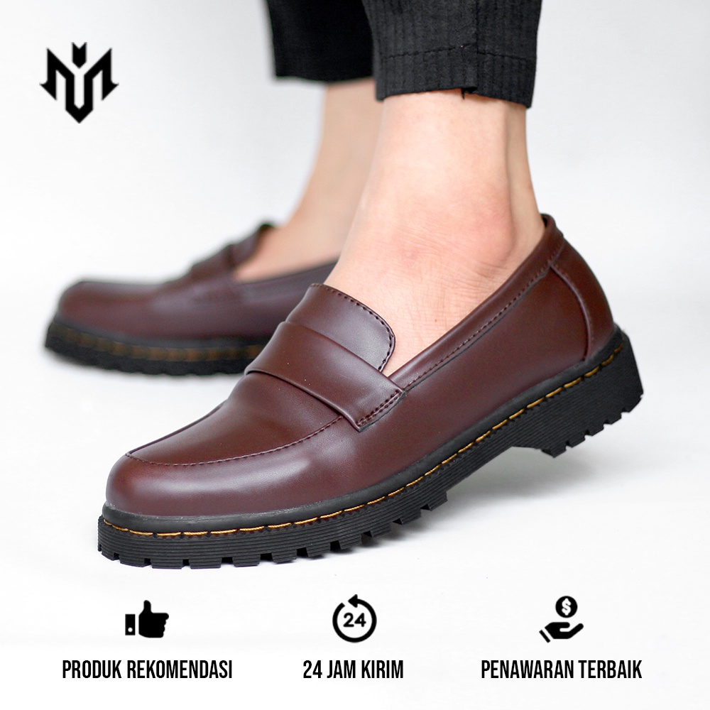 Jual Sepatu Penny Loafer Pria - Arf Alpine Black Sepatu Loafers Formal ...