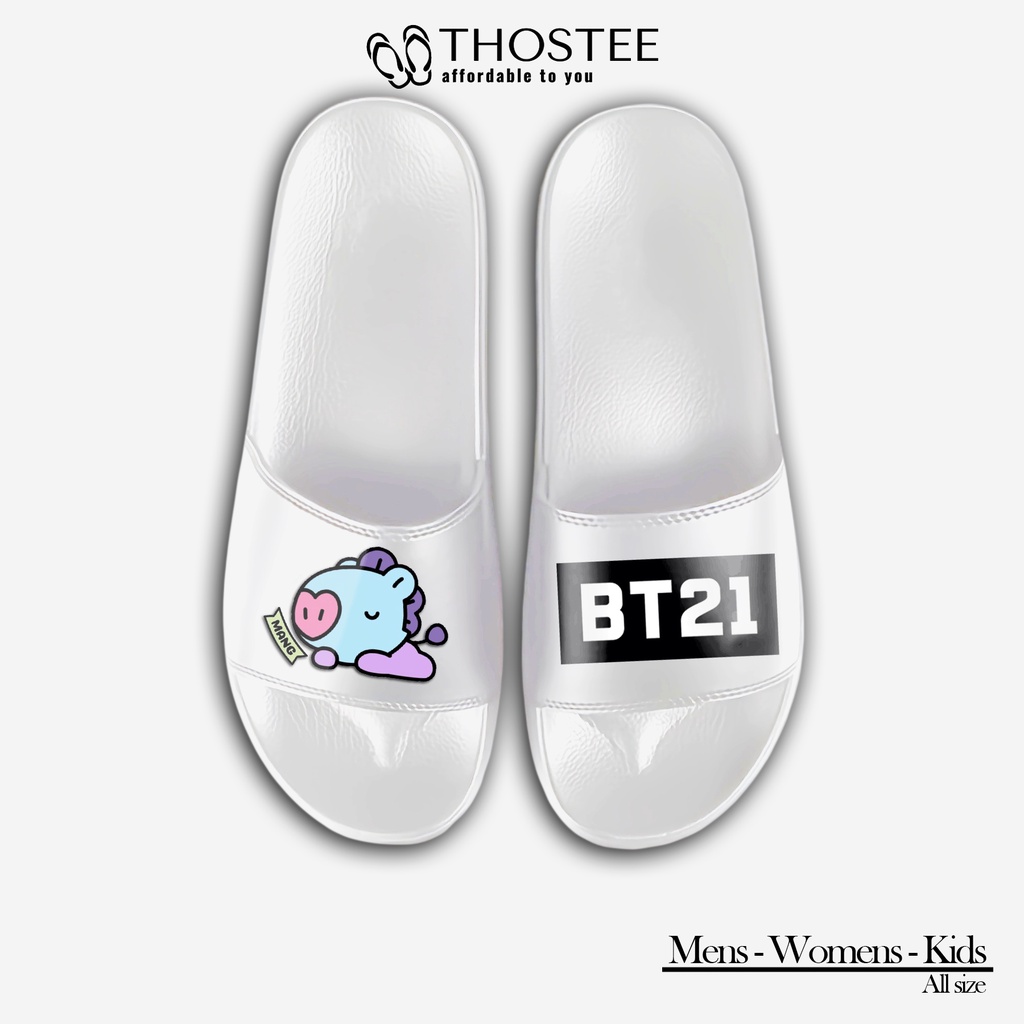 Jual Sandal Slide White Phylon Design BT21 Mang Special Edition ...