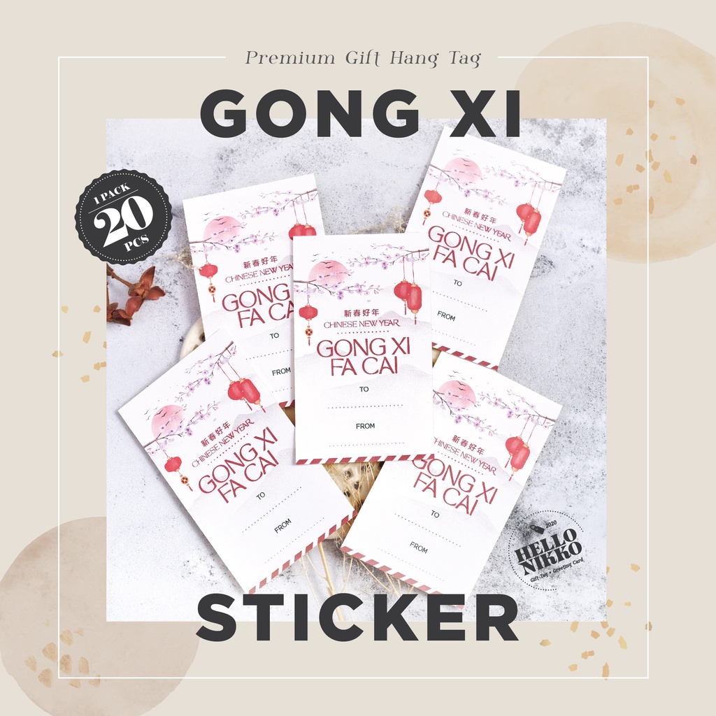 Jual CNY GRANDE STICKER - Hang tag kartu ucapan kado sticker hampers ...