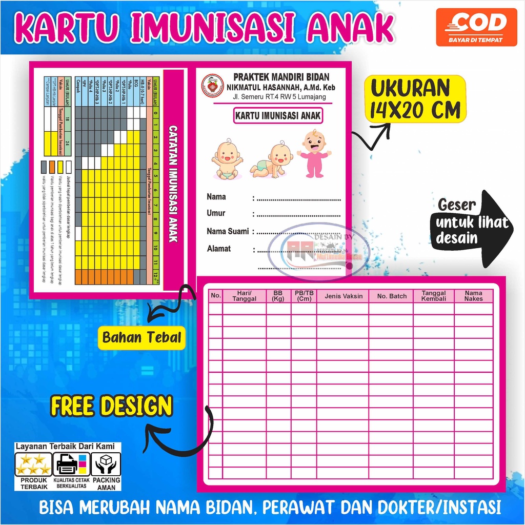 Jual Kartu Imunisasi Anak Costum Imununisasi Imunisasi Anak Shopee
