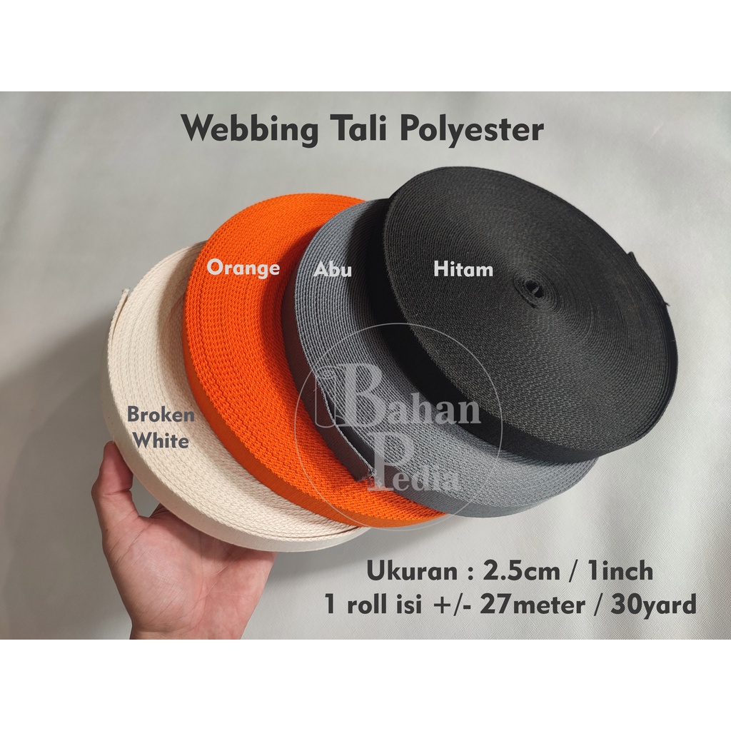 Jual [Roll 27m] Tali Webbing Bisban Katun Polyester Tebal Strap 2.5cm 1inch | Shopee Indonesia