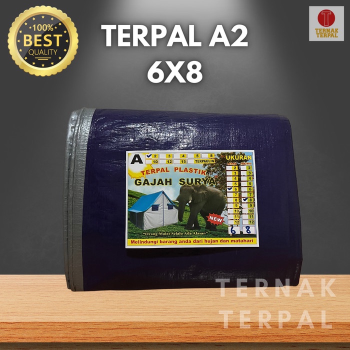 Jual Terpal Plastik A2 6x8 Biru - Silver Gajah Surya | Shopee Indonesia