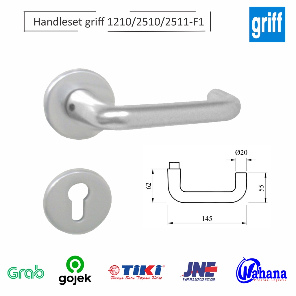 Jual Handle griff 1210|2510|2511-F1(Natural)|gagang pintu|pintu kayu ...