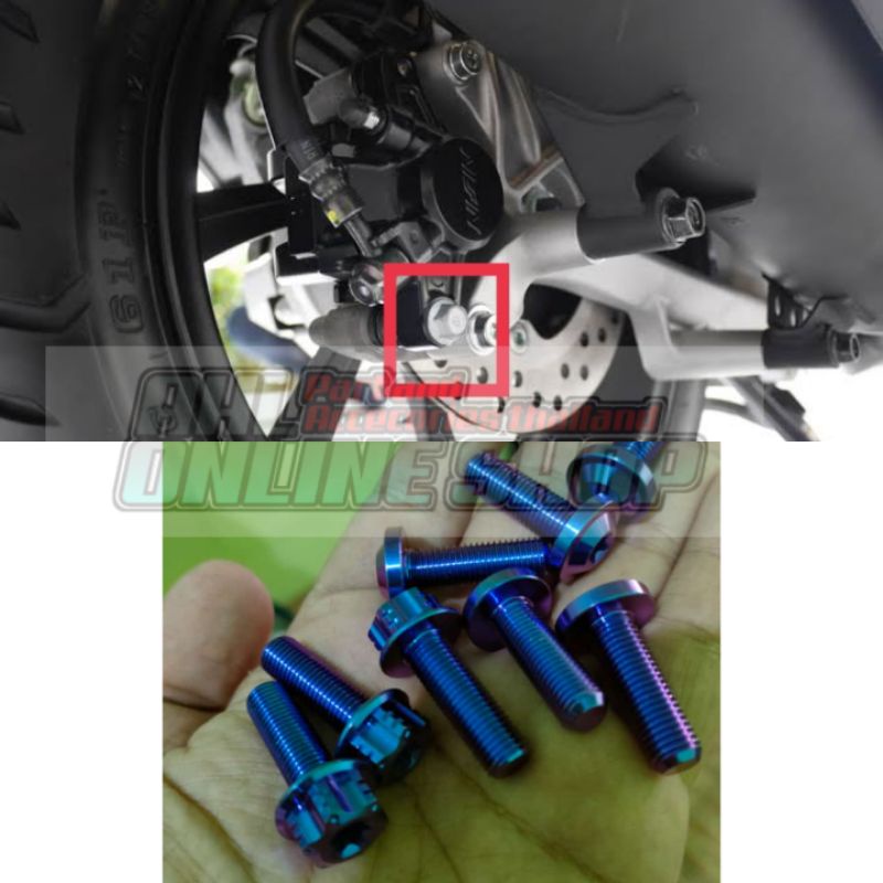 Jual baut titanium tojosan kaliper belakang PCX 150 PCX 160 VARIO 160 | Shopee Indonesia