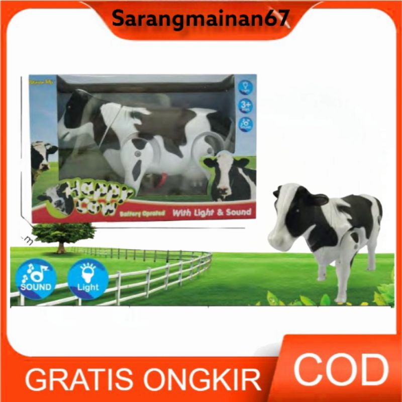 Jual MAINAN ANAK ROBOT SAPI BERJALAN SUARA DAN MUSIK HAPPY COW | Shopee ...