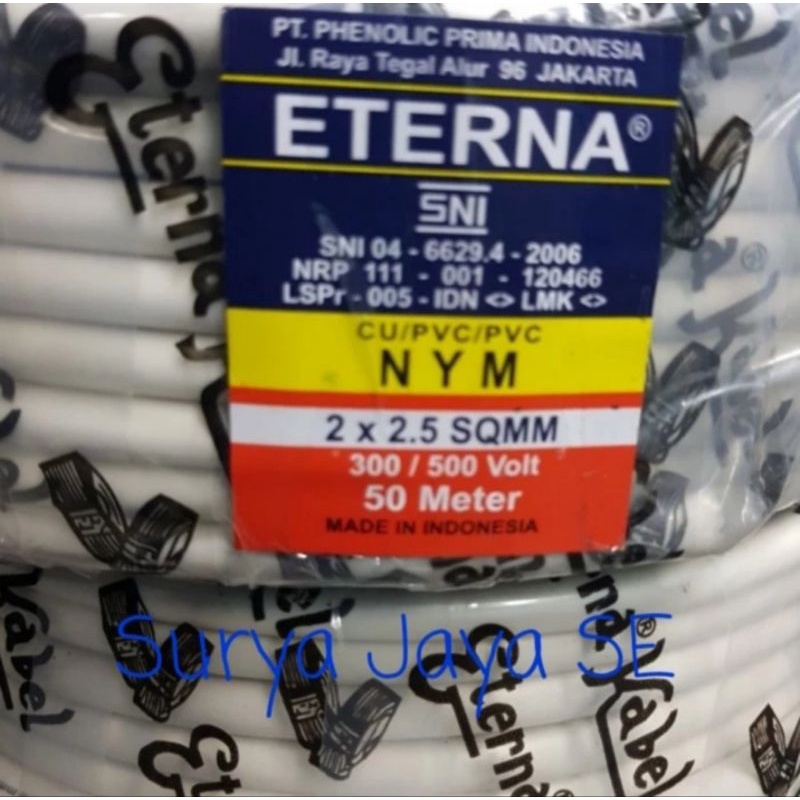 Jual Kabel Listrik NYM 2X2,5 Eterna Praba per Meter SNI LMK | Shopee Indonesia