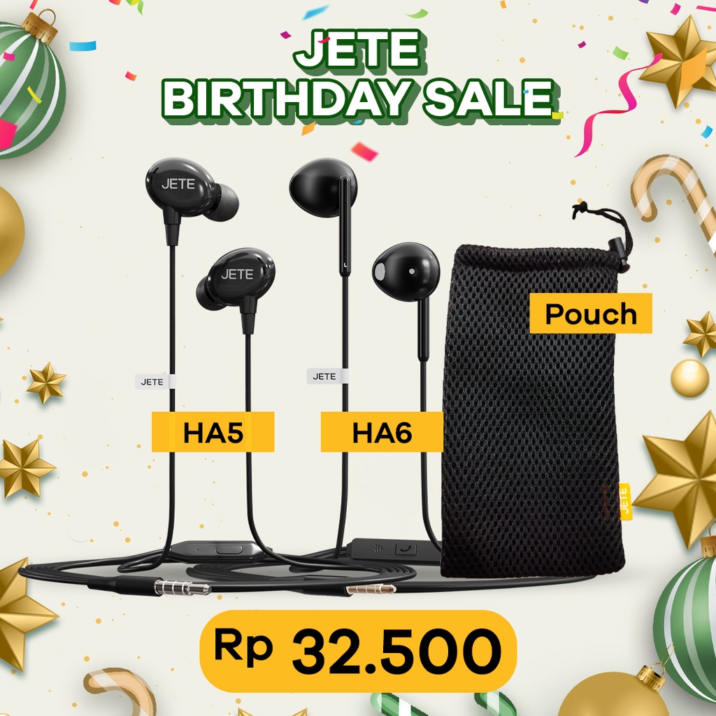 Jual Bundling Headset JETE HA5 + Headset JETE HA6 + Pouch - Garansi 2 ...