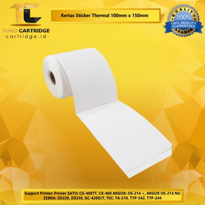 Jual Kertas Sticker Thermal 100mm X 100mm Label Barcode 1 Roll Isi 500pcs | Shopee Indonesia