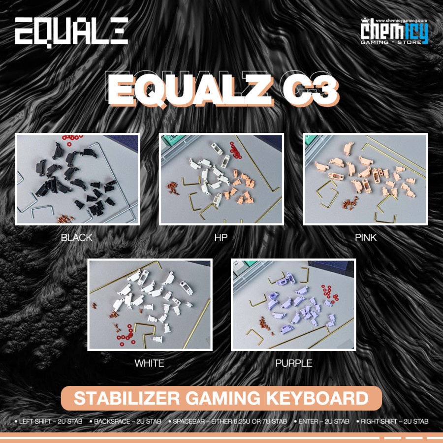 Jual Equalz C3 Screw in PCB Stabilizer Ver.3 For Mechanical Keyboard | Shopee Indonesia