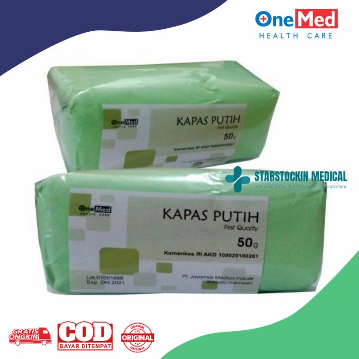 Jual Kapas Putih Onemed Pembalut Luka Rol Gulung 50 Gram | Shopee Indonesia