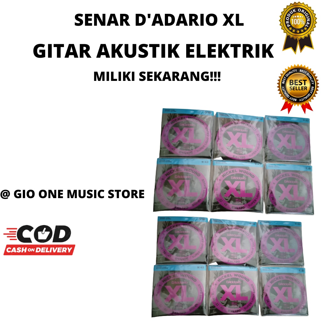 Jual senar gitar akustik elektrik d'dario XL paking ukuran 0.9 (COD ...