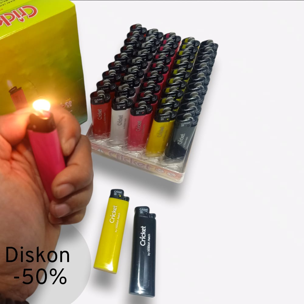 Jual Korek Api Gas Cricket | Korek Api Cricket | Safety Lighter | 1 Box ...