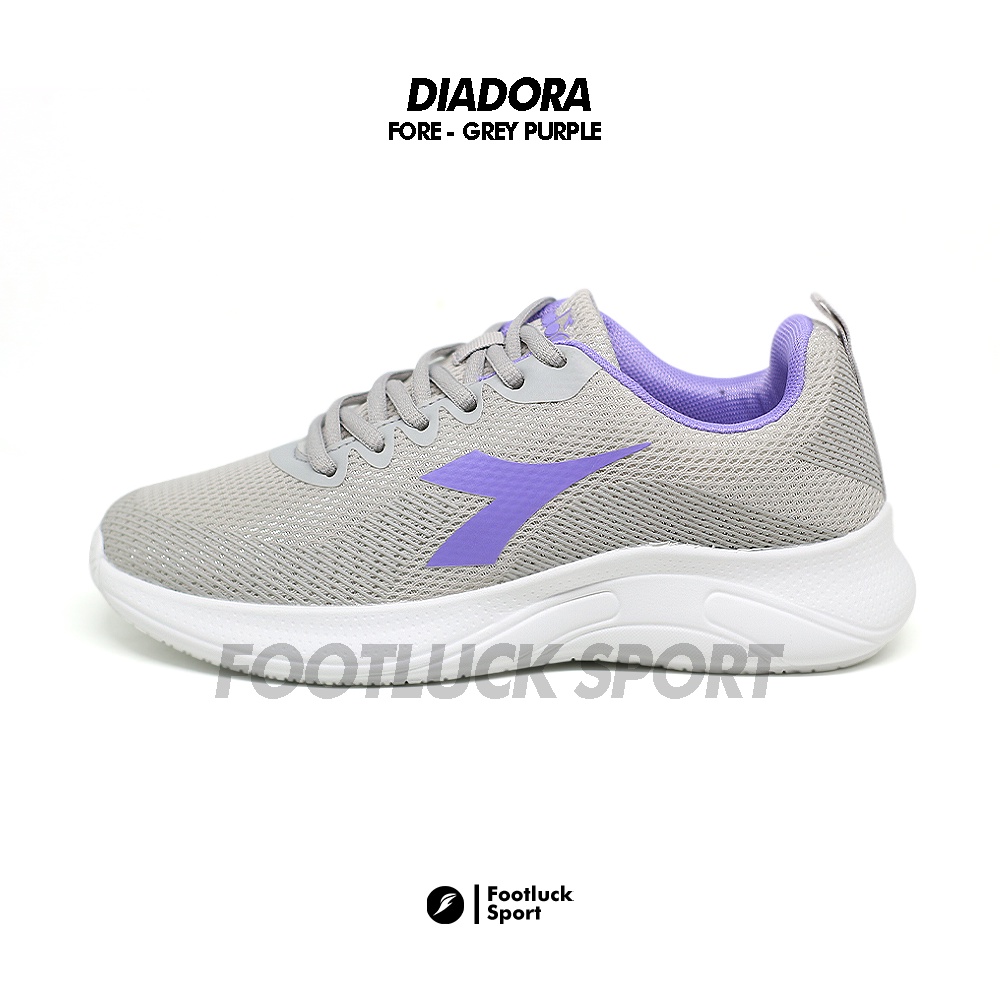 Jual SEPATU RUNNING CEWEK DIADORA FORE GREY PURPLE ORIGINAL BNIB ...