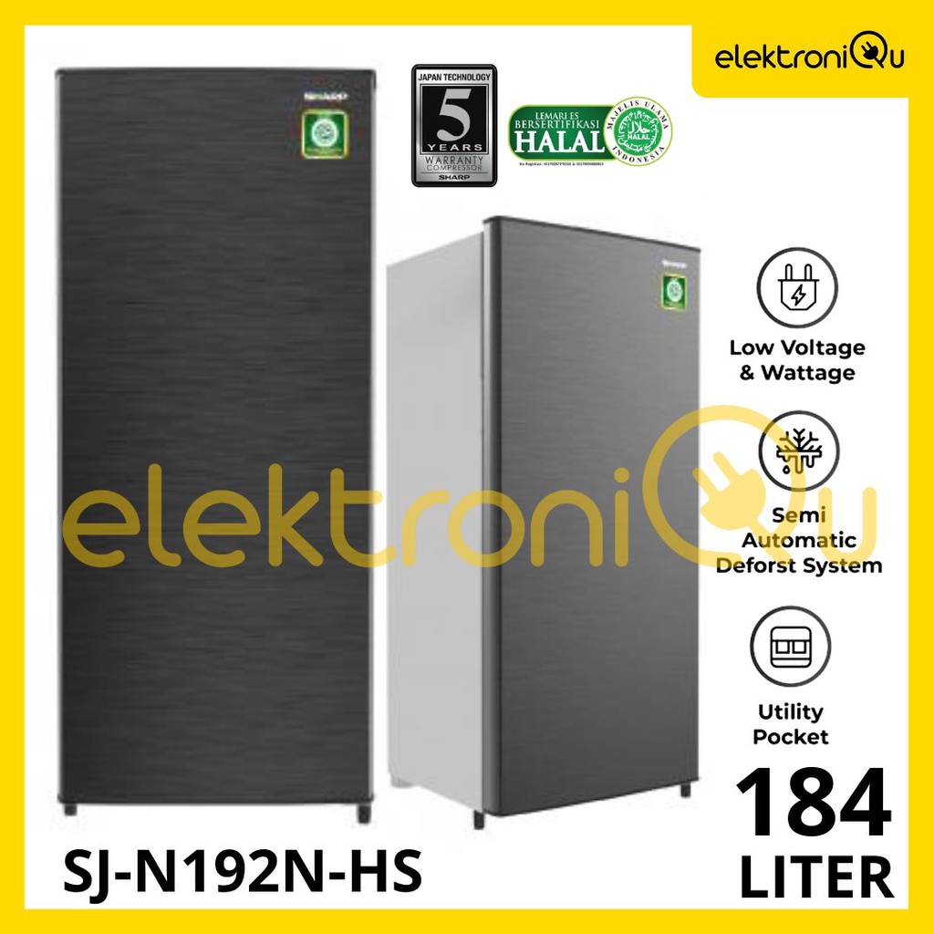 Jual LEMARI ES SHARP SJ-N192N-HS KULKAS SHARP 1 PINTU 184 LITER ...