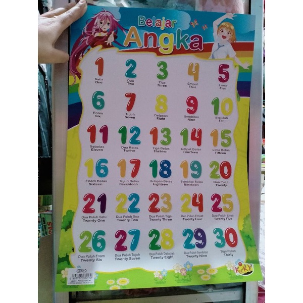 Jual Poster Belajar edukatif angka 1-30 | Shopee Indonesia