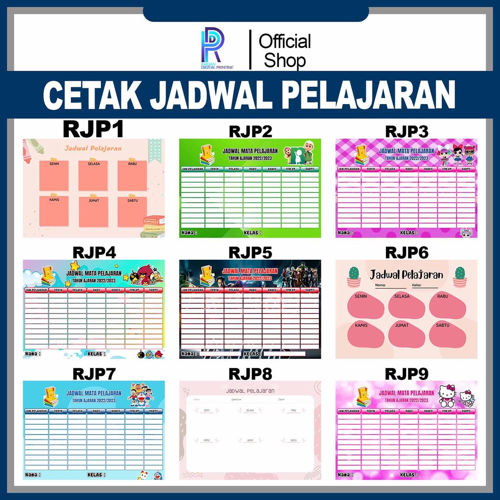 Jual Poster Jadwal Pelajaran Sekolah Aesthetic Kegiatan Mingguan ...