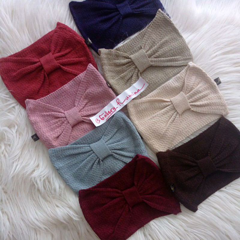 Jual ciput rajut bandana / bando premium annisa , ciput rajut pita ...