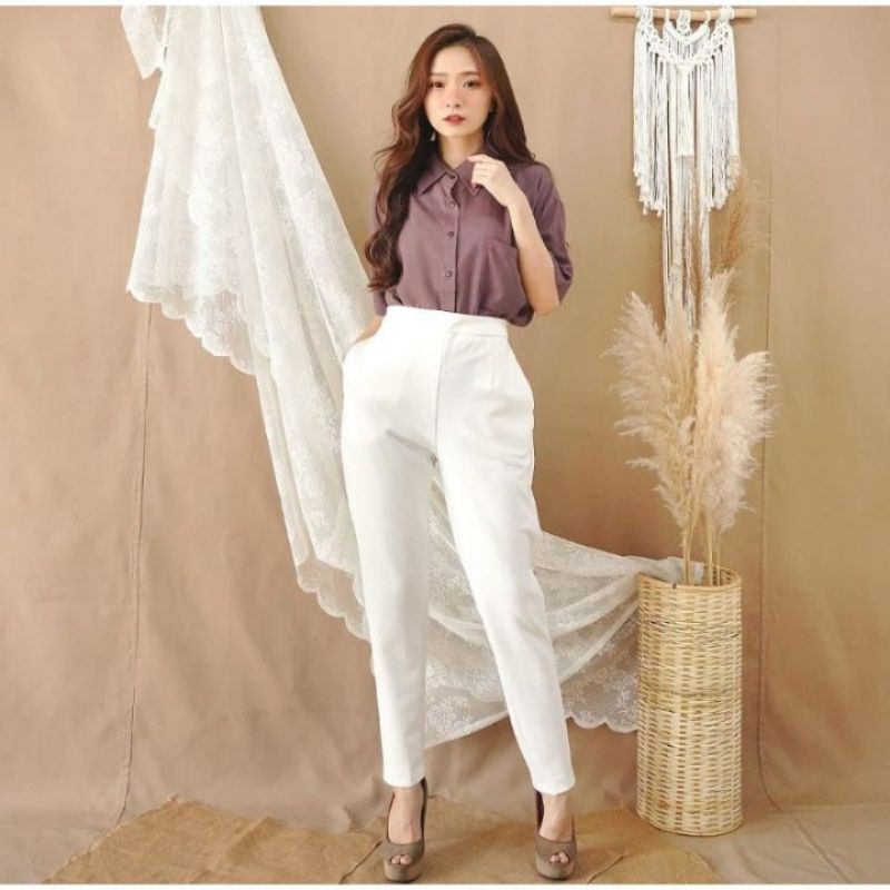 Jual Celana Luna Basic Pant Cello Scuba Premium / Celana polos Pensil wanita / Celana basic momo ...