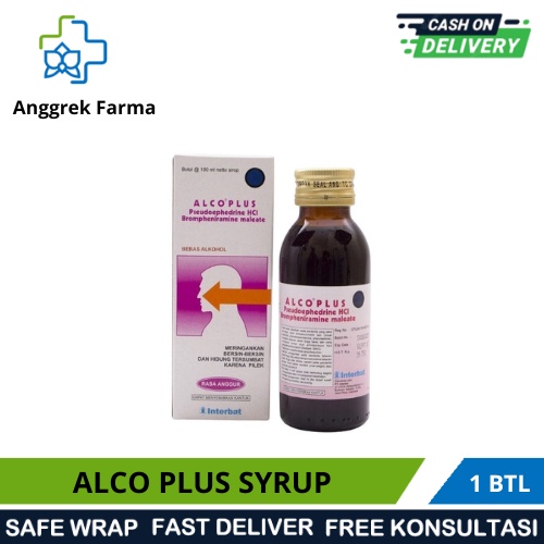 Jual ALCO PLUS SYRUP 100 ML/OBAT PILEK ANAK/HIDUNG TERSUMBAT/BERSIN ...
