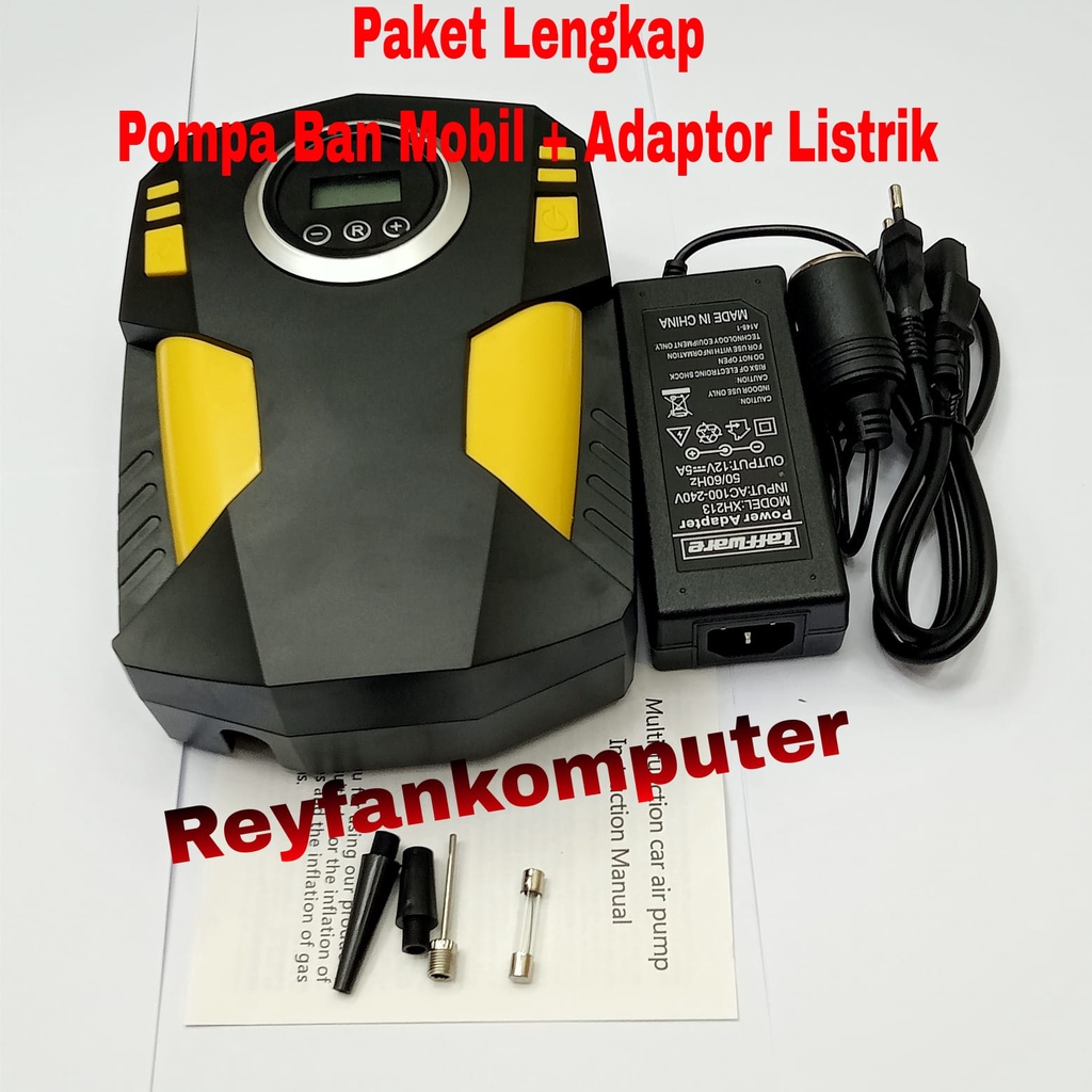 Jual Satu Paket Inflator Pompa Angin Ban Mobil Tire Pump 120W Dan Adaptor Lighter Converter ...