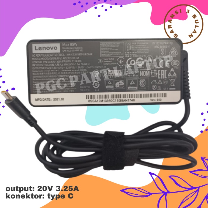 Jual Adaptor Charger Lenovo Thinkpad E480 E580 T580 T480 T480S T490 ...