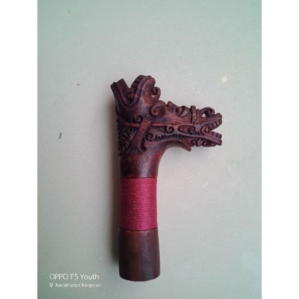 Jual Hulu gagang kayu sono ukir motif pakak sangkak | Shopee Indonesia