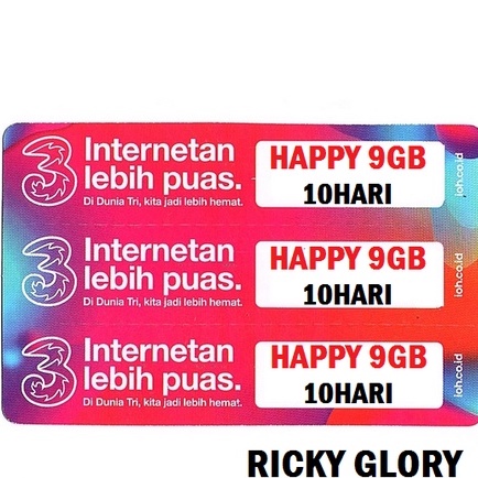 Jual VOUCHER TRI DATA HAPPY 9GB 10 HARI JABODETABEK | Shopee Indonesia
