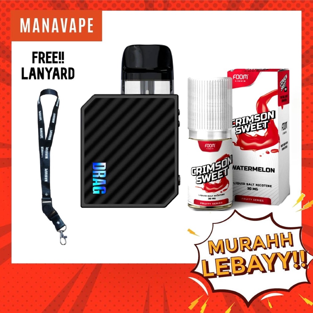 Jual DRAG NANO 2 POD AUTHENTIC bY VOOPOO + LIQUID FOOM SALT NIC 30ML FREE LANYARD | Shopee Indonesia