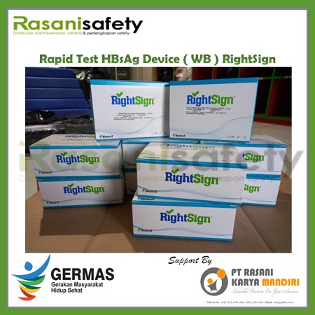 Jual RightSign Device Test HBsAg Whole Blood Isi 25 Alat Test Dipstik ...