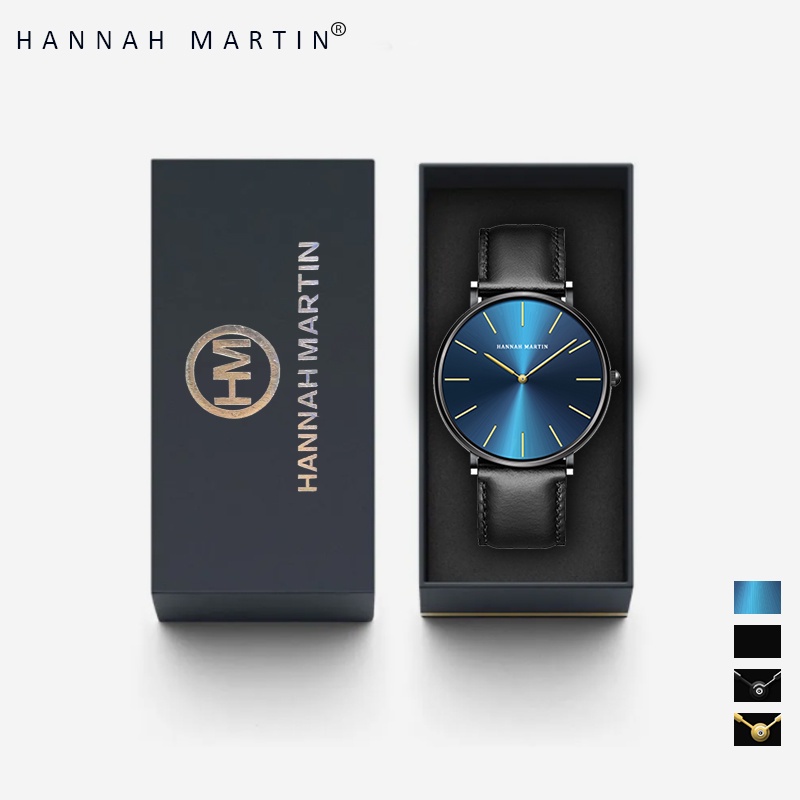 Jual HANNAH MARTIN Jam Tangan Pria 100% Original Korea Sangat tipis ...